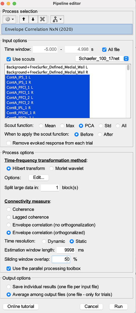 Envelope Correlation N x N (2020) - Dimensions of arrays being concatenated are not consistent ...