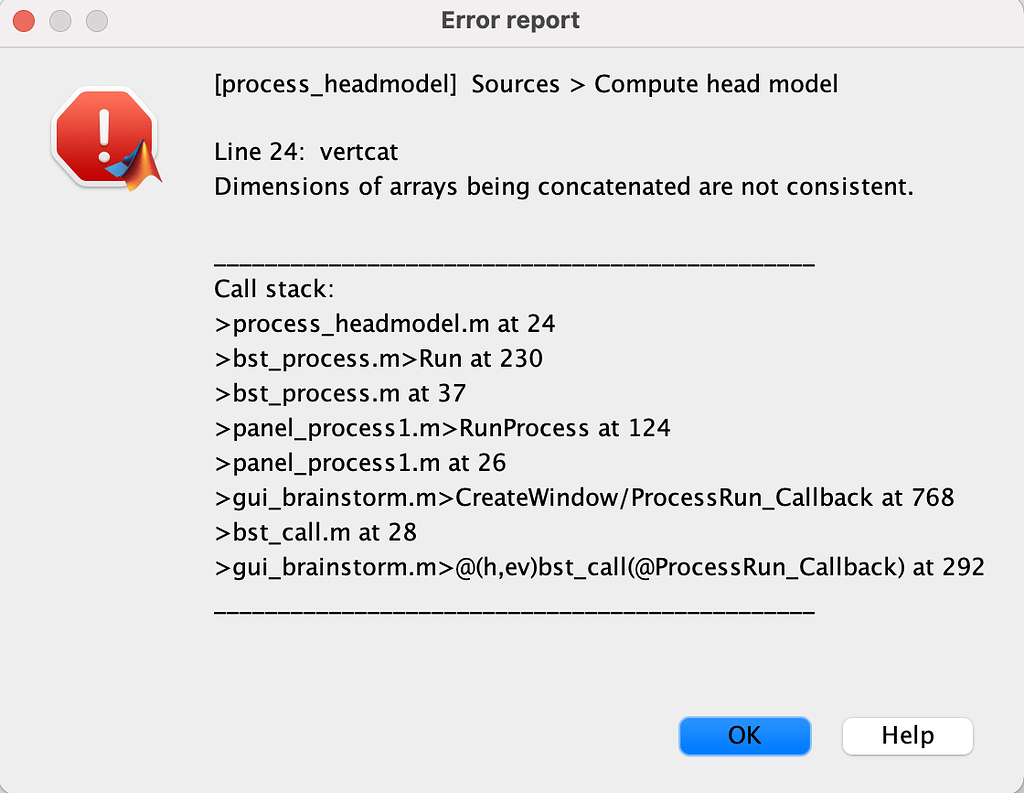 Computing volume head model - dimensions of arrays being concatenated ... Computing volume head model - dimensions of arrays being concatenated ...